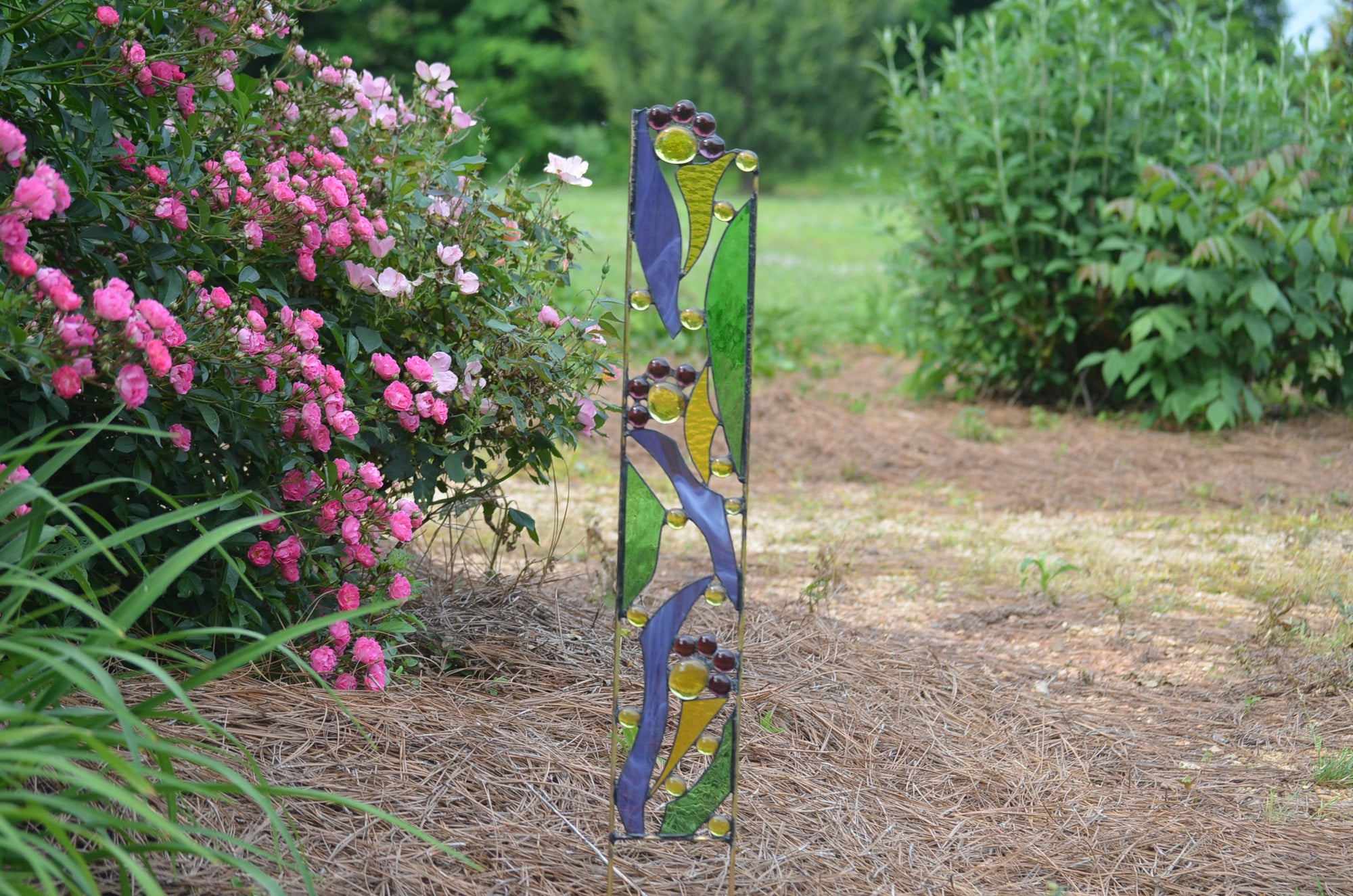 Garden Art Stained Glass | Glass Garden Decor – Windsong Glass Studio