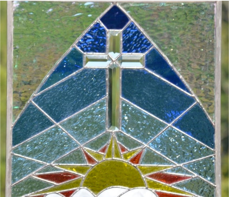 Custom Glass Art Religious Stained Glass Window. "Sanctuary" – Windsong ...