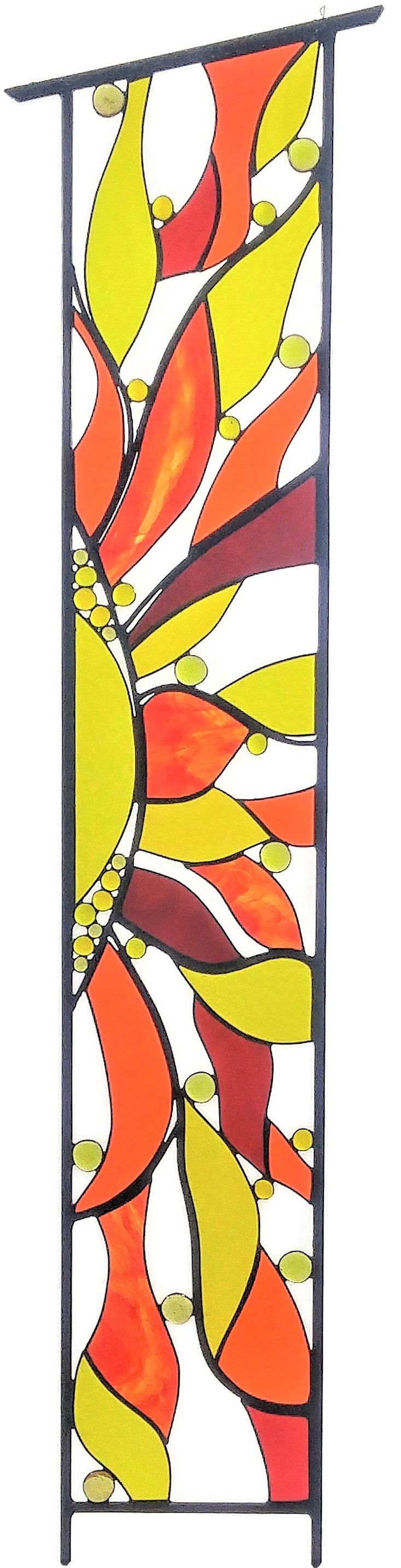 Metal Glass Garden Sculpture. "Sun-drenched" – Windsong Glass Studio